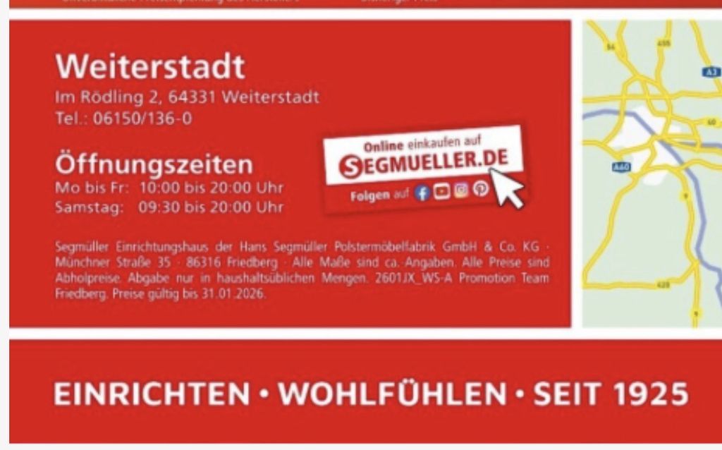 Wohnlandschaft Ortello in Pulheim für 599 € – jetzt bei Segmüller | mydealz