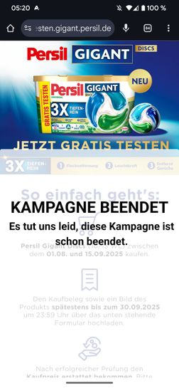 Persil Gigant DISCS Waschmittel Gratis Testen ab 01.08. bei 0,00 ...