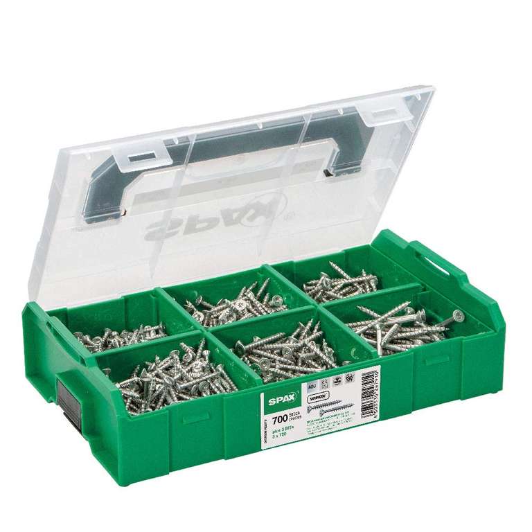SPAX Montagekoffer L-Boxx Mini 700x Schrauben + 3 Bits T20 at Amazon