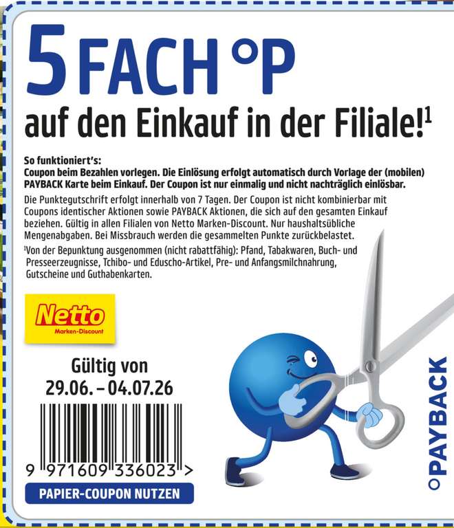 PAYBACK °Punkte Coupons Barcodes aus Prospekten KW27/26 – Netto Marken ...