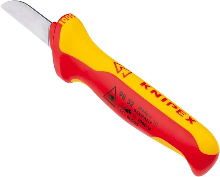 Knipex 9852 Kabelmesser – ergonomisch, isolierend, stabile Klinge ...