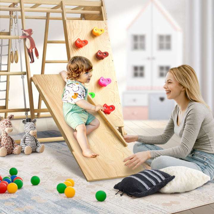 Juskys Klettergerüst Indoor Maxi Version – Holz & Rutsche bei Juskys ...
