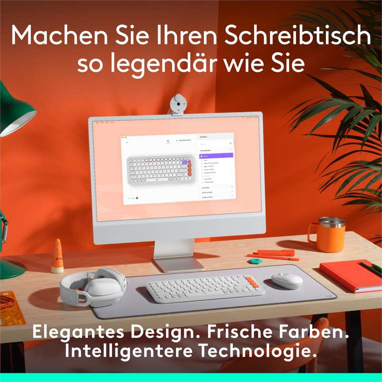 Prime Logitech POP ICON Keys weiß – kabellose Bluetooth-Tastatur, 3 ...
