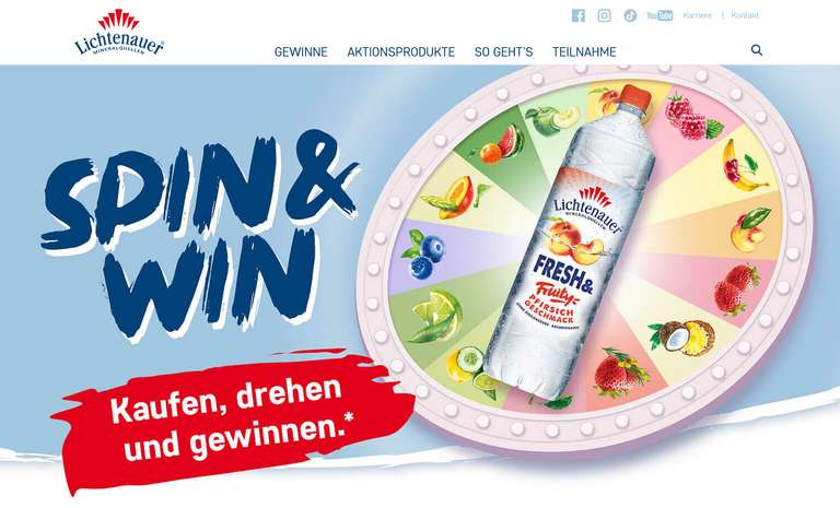Lichtenauer Spin & Win: 2x FRESH kaufen & 20€ Rabattcode bei Jochen ...