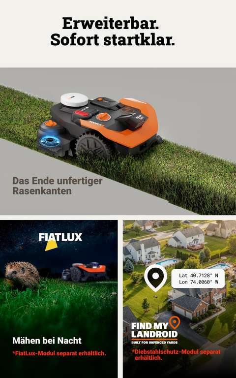 WORX Landroid Vision Cloud WR308E 2WD – Mähroboter ohne Kabel, 800 m² ...