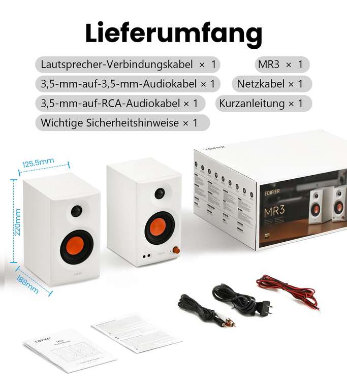 Edifier MR3 Compact Studio Speaker 2.0 – 18W x2, Bluetooth 5.4, Hi-Res ...