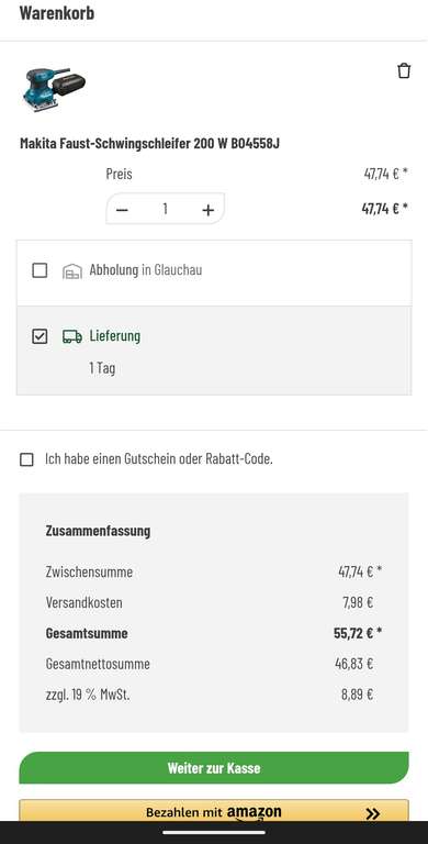 Makita Faust-Schwingschleifer 200 W BO4558J – bei Leitermann Baumarkt ...