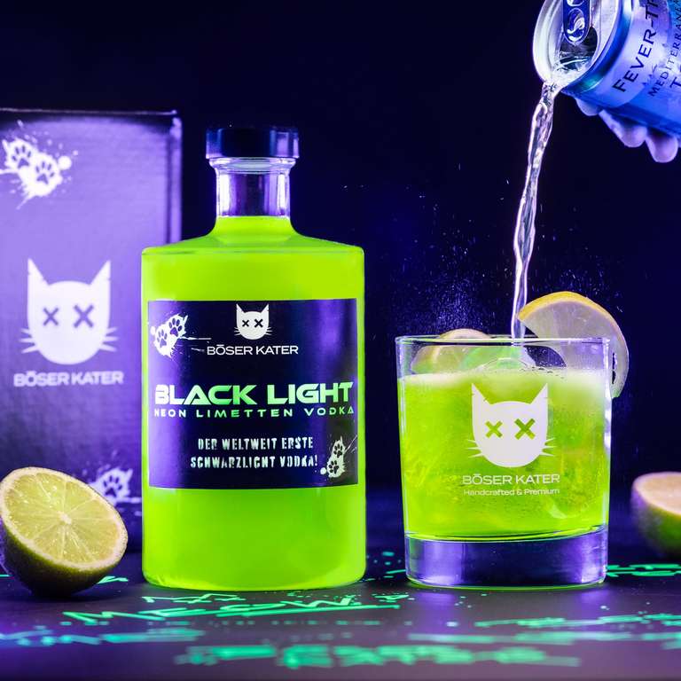[Amazon] BÖSER KATER Blacklight Vodka - Schwarzlicht Neon Vodka mit ...