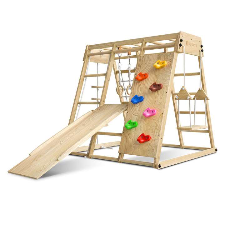 Juskys Klettergerüst Indoor Maxi Version – Holz & Rutsche bei Juskys ...