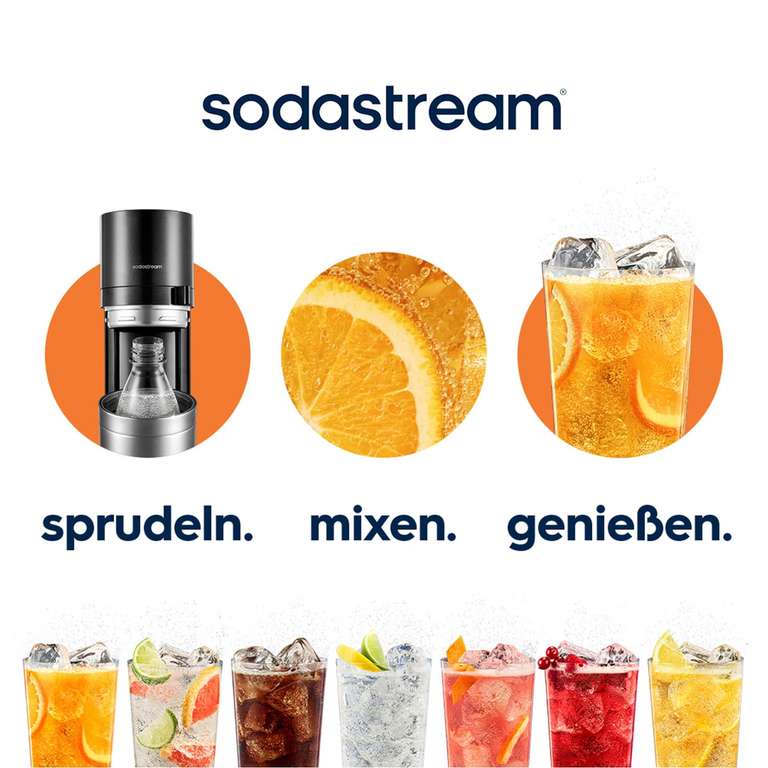 SodaStream DUO Wassersprudler mit CO2-Quick-Connect + 2x 1l Glas & 2x ...