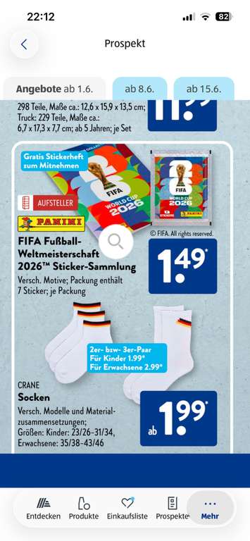 Panini Weltmeisterschaft Booster Pack 7 Sticker – ab ALDI SÜD, 0,99 ...