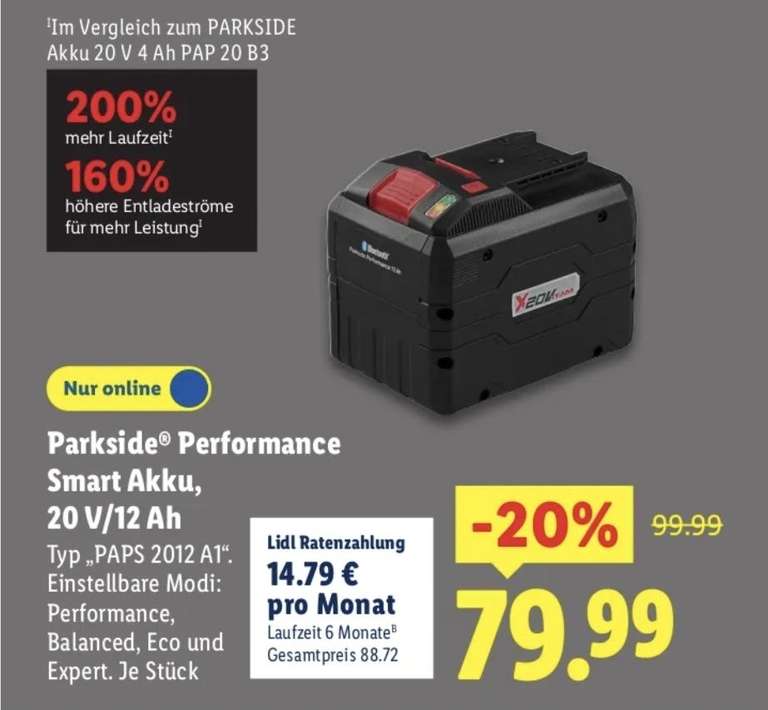 Parkside 12Ah Akku für 85,78€ – Top Deal bei Lidl | mydealz