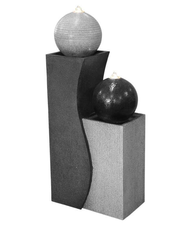 Dehner Ying Yang Polyresin-Gartenbrunnen inkl. LED – solarfähig, Pumpe ...