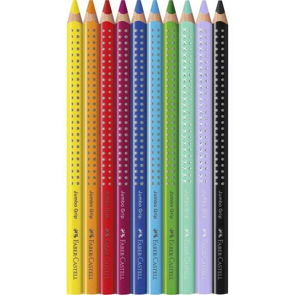 Faber-Castell 110923 Buntstifte Set Jumbo Einhorn – 10-tlg, bruchsicher ...