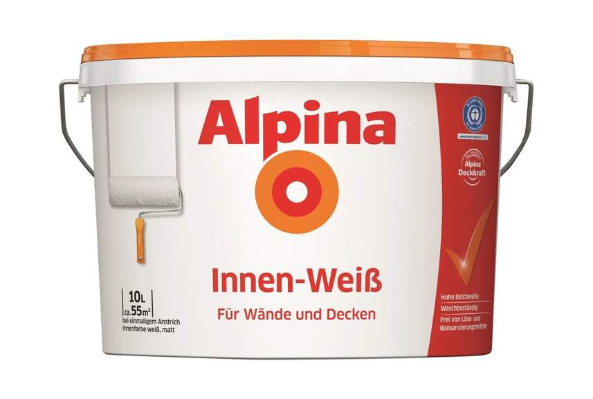 Alpina Innenweiß Wandfarbe weiß matt 10 L abholung im Markt bei Globus ...