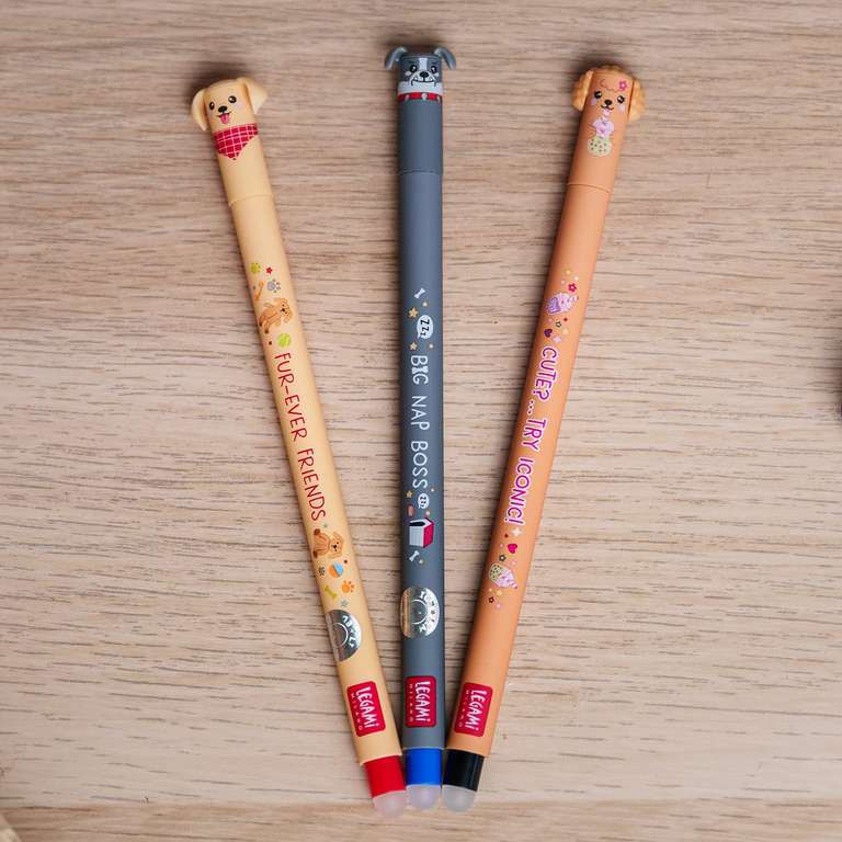 3er Set Legami 'Fur-ever Friends' radierbare Gelstifte | limited ...