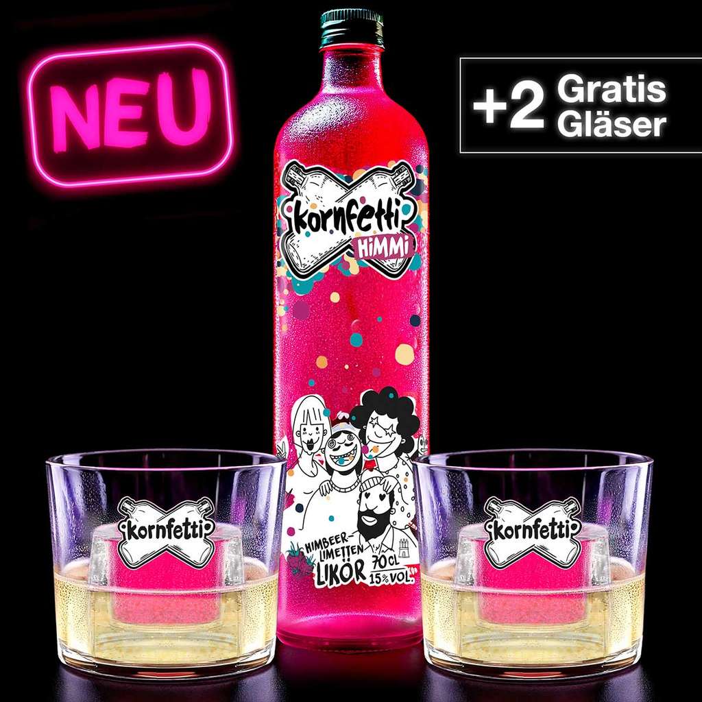 Himmi Bomb Himbeerlikör + 2 Gläser von Kornfetti | mydealz