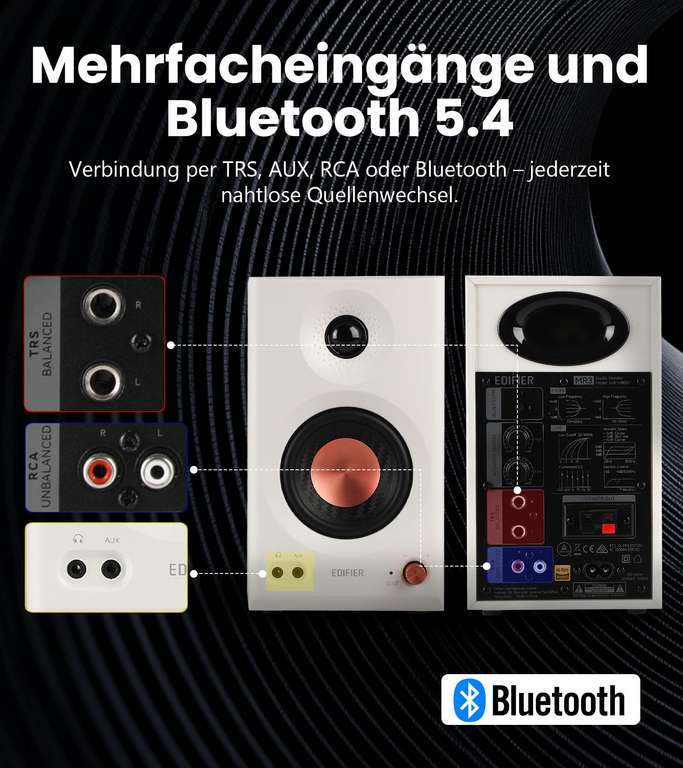 Edifier MR3 Compact Studio Speaker 2.0, Hi-Res Audio 52Hz - 40kHz ...