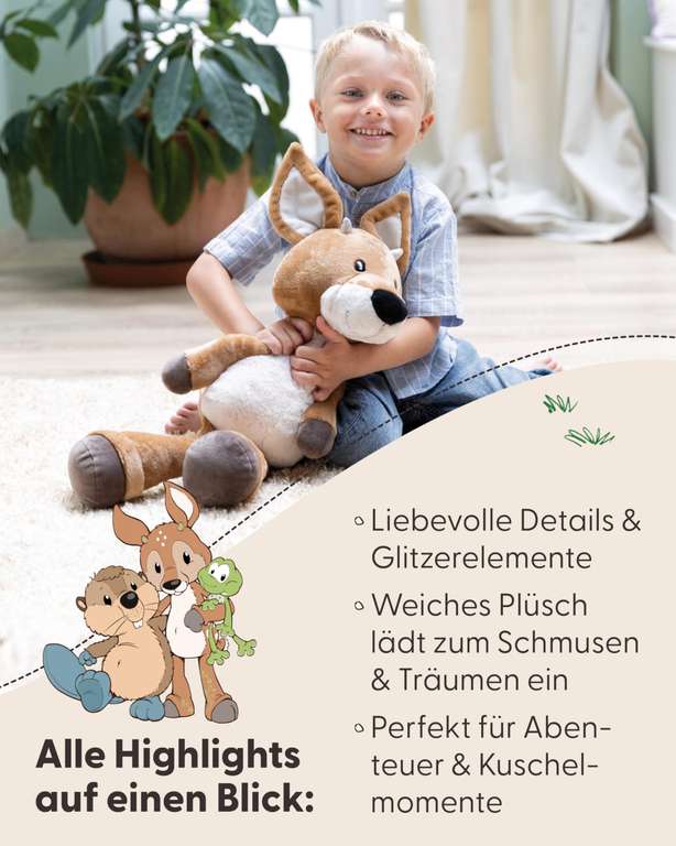 NICI Kuscheltier Rehbock René Roebuck 25cm - braun - Weiches Plüschtier ...