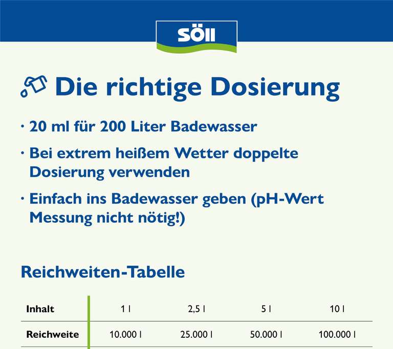 Söll AquaDes 10 L Pool-Desinfektion – hygienisches Badewasser at Amazon ...