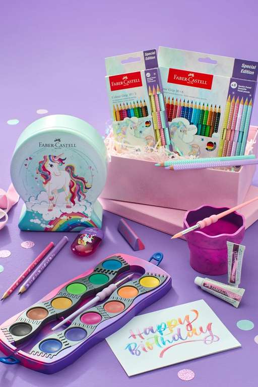 Faber-Castell 110923 Buntstifte Set Jumbo Einhorn – 10-tlg, bruchsicher ...
