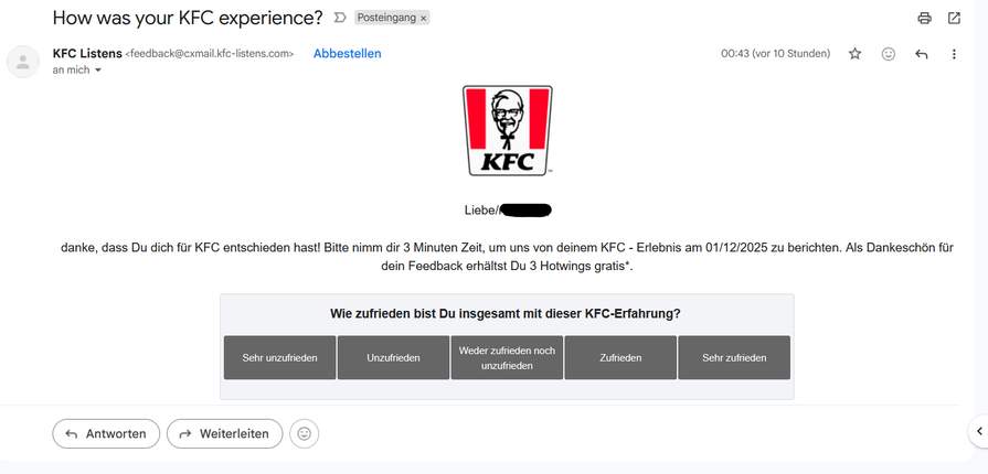 3 Hot Wings für Feedback bei KFC – jetzt probieren! | mydealz