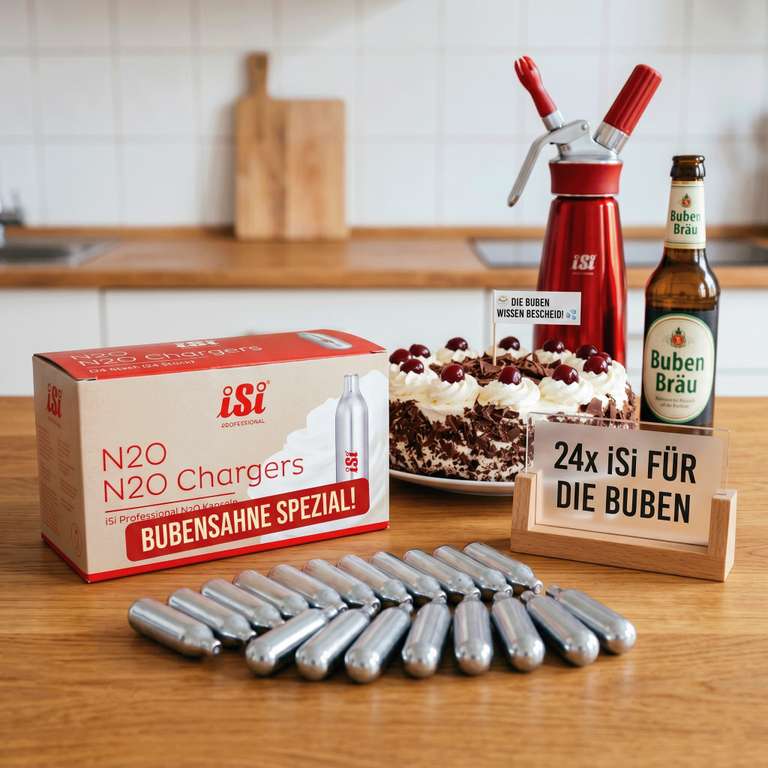 24x iSi Sahnekartuschen - Heute Abend wieder achtarmig Premium-Sahne ...
