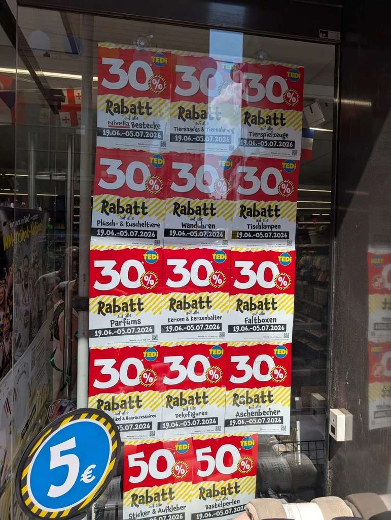 Bundesweit 30-50% Rabatt bei TEDI auf ausgewählte Artikelgruppen | mydealz