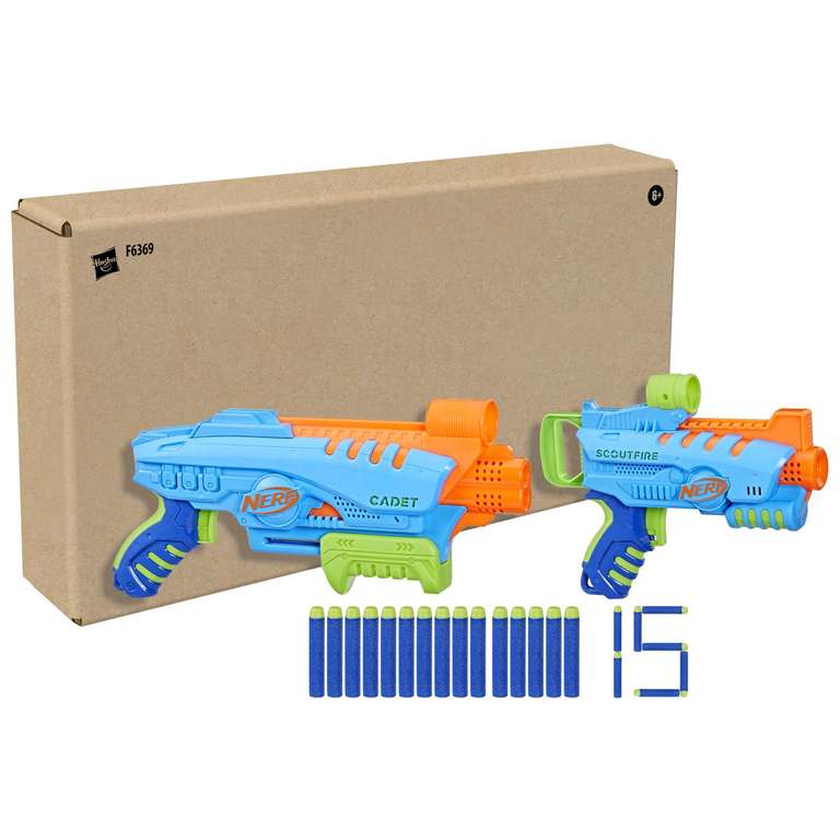[Prime] Nerf Elite Junior Ultimate Starter Set, 2 Easy-Play Blaster, 15 ...