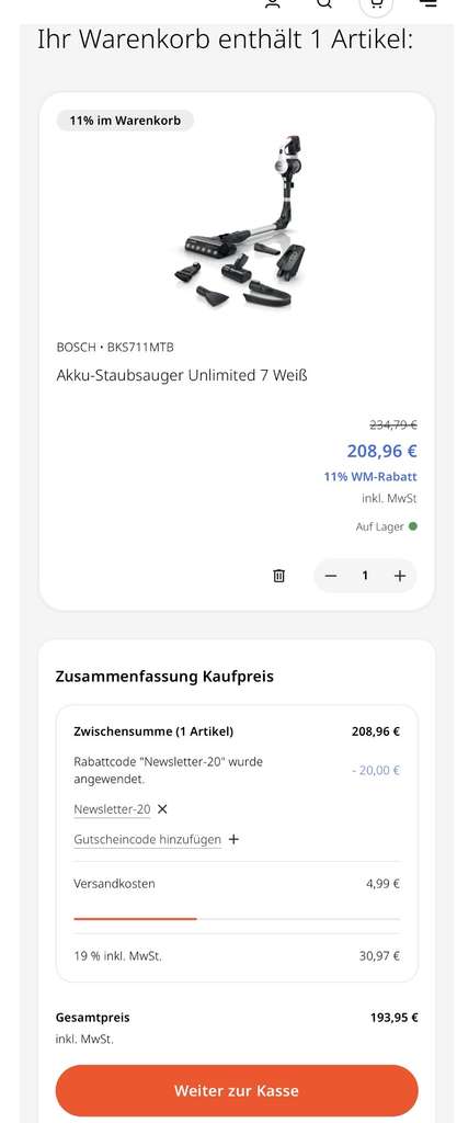 Corporate Benefits: Bosch Akku-Staubsauger Unlimited 7 | mydealz