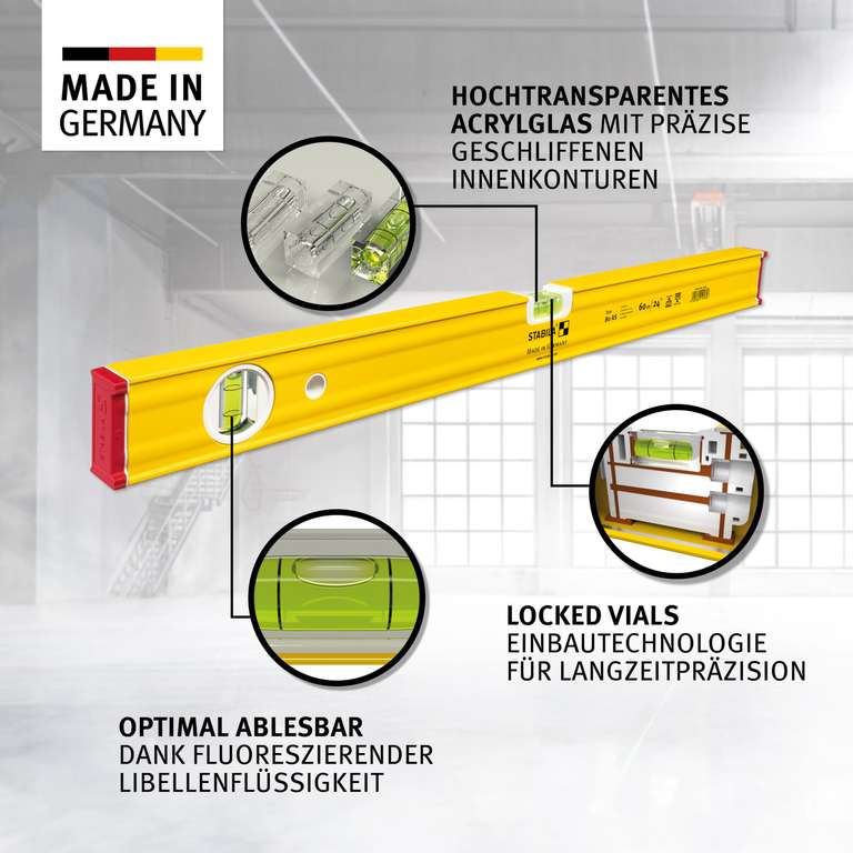 STABILA Wasserwaage Type 80 AS | 80cm | Verstärktes Alu-Profil | LOCKED ...