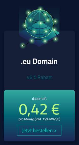 .eu Domain für nur 0,42€/Monat – dauerhaft bei netcup | mydealz