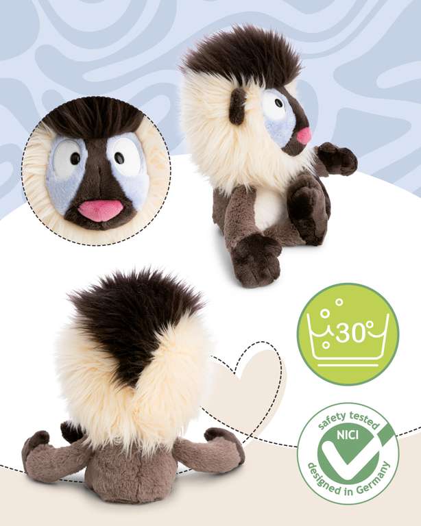 Mandrill Matuto – NICI Plüsch, 24cm grau, kuscheliges Tierchen at ...