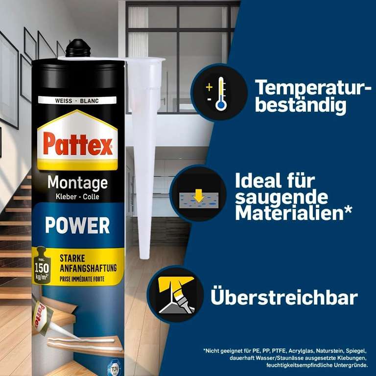[Prime] Pattex Montagekleber Power, Baukleber mit starker ...