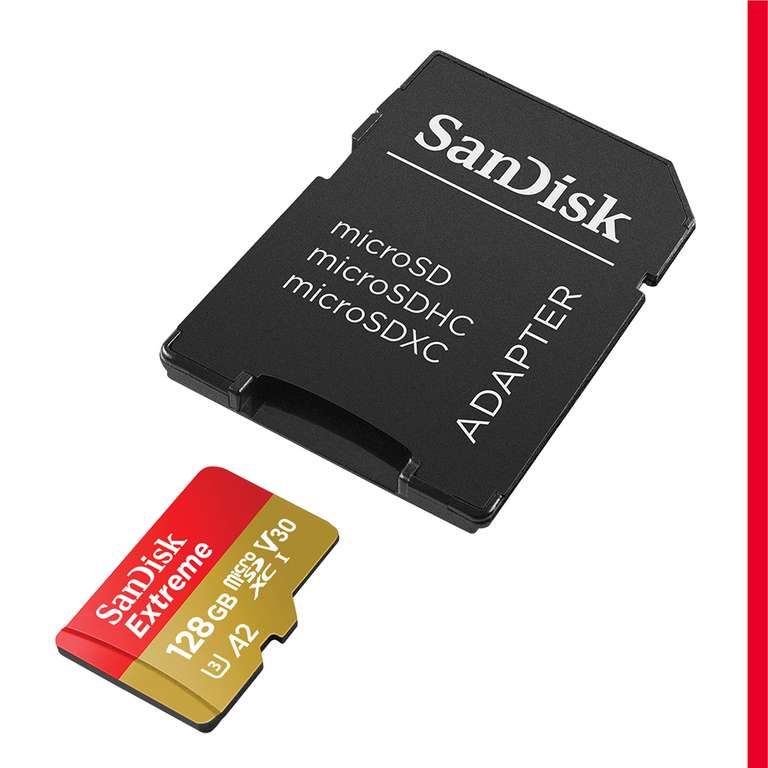 [Amazon Prime] SanDisk Extreme microSDXC 128GB Speicherkarte (A2, V30 ...