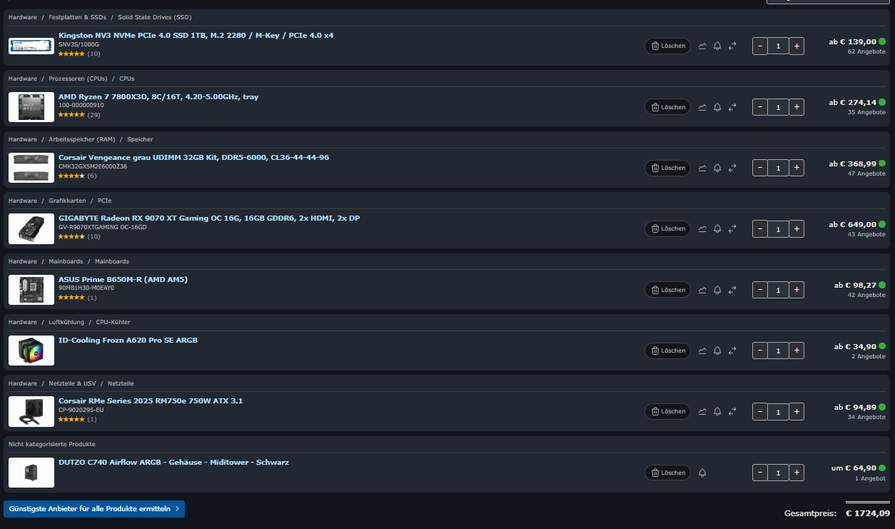 Gaming PC: 7800x3D / RX 9070 XT/ 32GB DDR5 6000/ 1TB M2 SSD /B650M ...