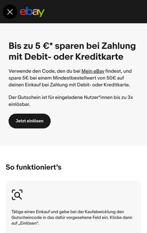 Ebay Gutschein 50 Euro