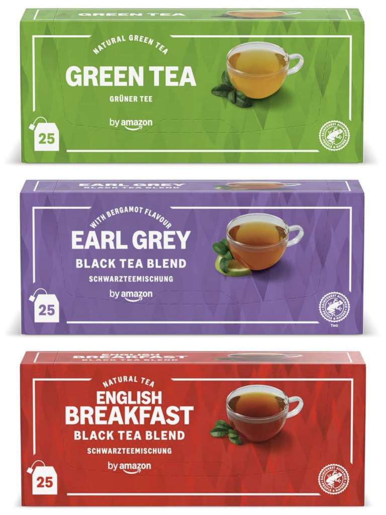 By Amazon Grüner Tee & Earl Grey Schwarztee 25 Beutel – Spar-Abo Prime ...