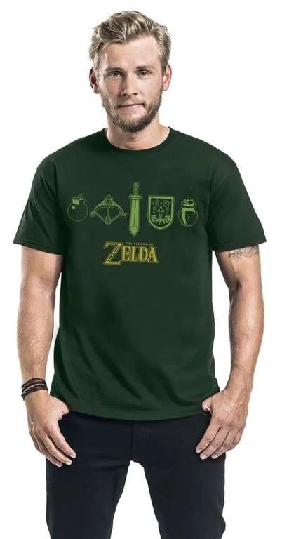 The Legend of Zelda Icons Unisex T-Shirt in Grün | offiziell lizenziert ...