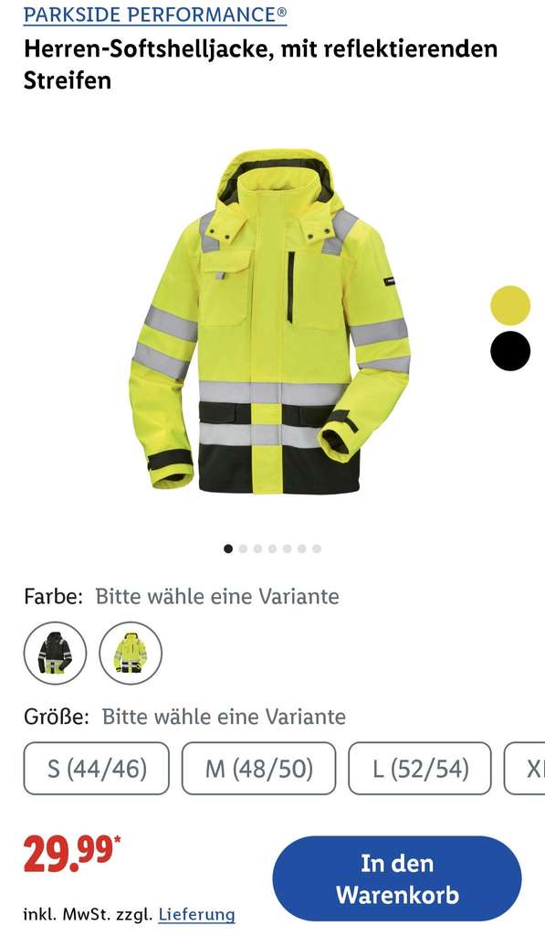 PARKSIDE PERFORMANCE Softshelljacke für Herren – 29,99 € bei Lidl | mydealz