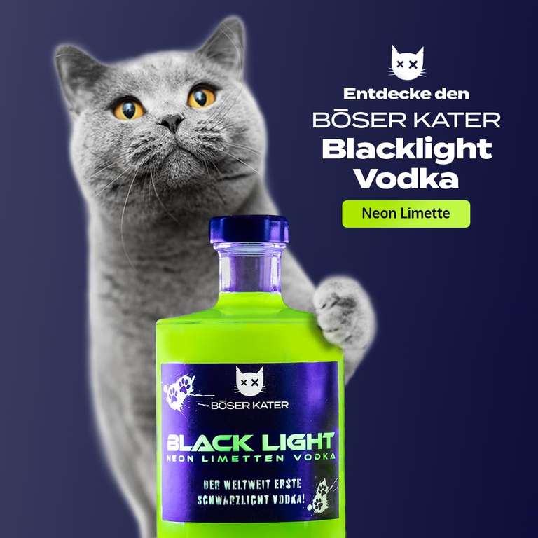[Amazon] BÖSER KATER Blacklight Vodka - Schwarzlicht Neon Vodka mit ...
