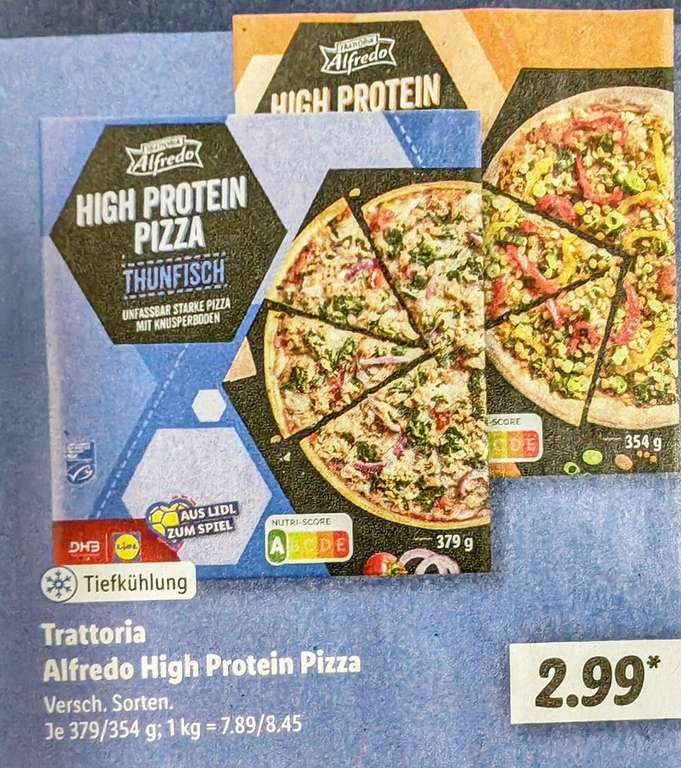 Hochprotein-Produkte bei Lidl: Pizza, Kaffeegetränk, Clear Whey Drink ...