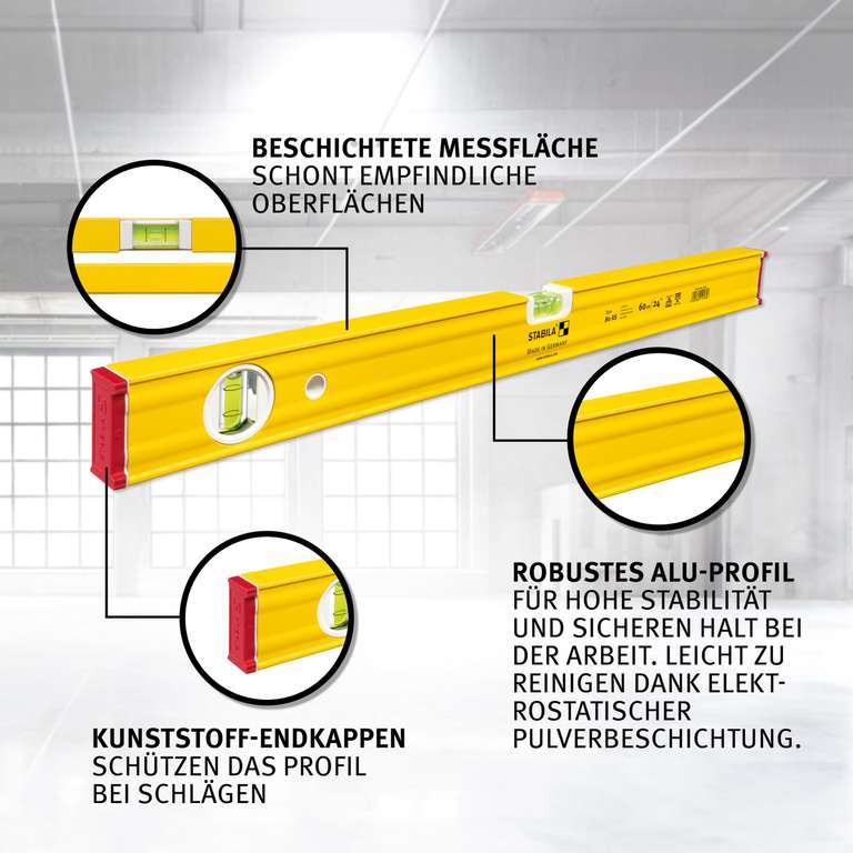 STABILA Wasserwaage Type 80 AS | 80cm | Verstärktes Alu-Profil | LOCKED ...